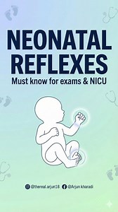 Neonatal reflexes are primitive responses that help assess the neurological integrity of a newborn. Knowledge of their presence and normal disappearance age is essential for neonatal examinations and nursing practice. 👉 Save this post for neonatal exam and clinical revision. Educational content only. #NeonatalCare #NeonatalReflexes #NursingEducation #thereal_arjun18 | Arjun Kharadi