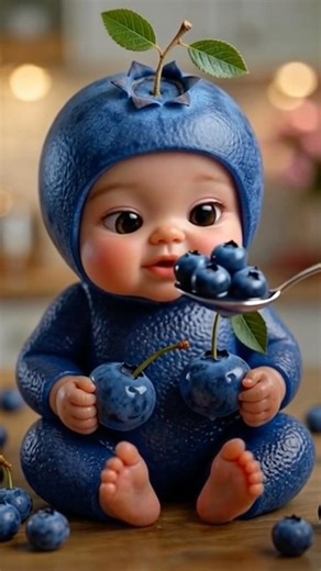 Blueberry Baby Eating ASMR 🫐💧| That Perfect Swallow 😳 #shorts #youtubeshorts #shortsfeed #ai