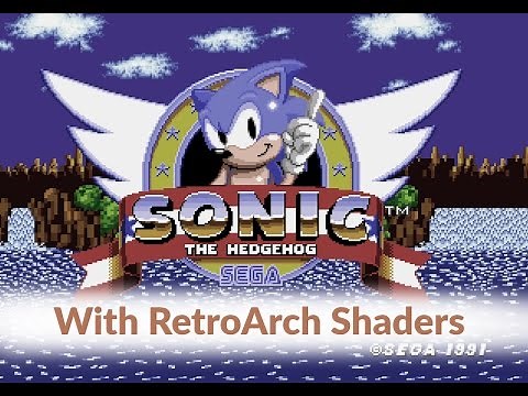 Sonic behind waterfall - RetroArch shader comparison