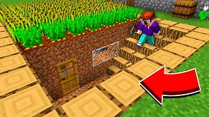 How to BUILD SUPER SECRET PASSAGE in FARMLAND in Minecraft ? FARMLAND TUNNEL ! in Minecraft