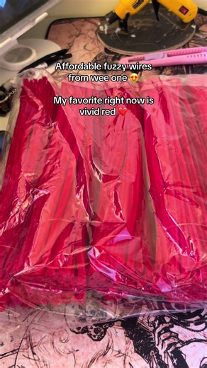 Vivid Red Crafting with Affordable Fuzzy Wire