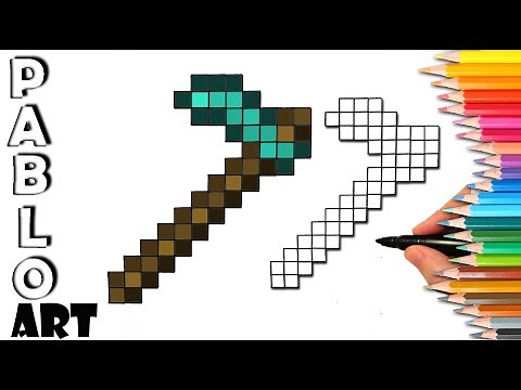 How to Draw Diamond Hoe Minecraft | Learn to Draw step by step