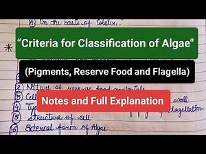 Criteria for classification of algae | Pigments | Reserved food and Flagella #notes #mscbotany #bsc