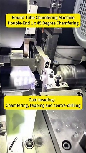 Automatic Double Head Chamfering Machine for Metal Pipes #factory #manufacturing #automation