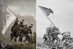 Shocking photo shows Taliban butchers MOCKING US by recreating Iwo Jima pic