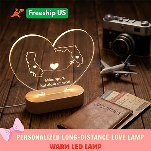 Personalisierte State Map LED-Lampe, Fernjubiläumsgeschenk - Etsy.de