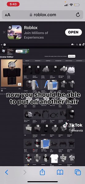 how to put on 2 hairs #roblox