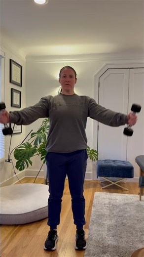 Standing Shoulder Scaption to 90 w/Dumbbells