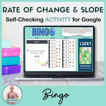 Rate of Change and Slope Algebra Game Digital Self Checking Printable