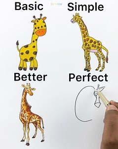 Learn to Draw a Giraffe - Basic vs Perfect | Did you know?