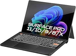 Doohoeek Surface Pro 11/10/9/X 13 Inch Keyboard, Bluetooth Keyboard with Touch Pad & Lighting Keys Compatible with Surface Pro 13" Copilot+, Pen & Tablets NOT Included
