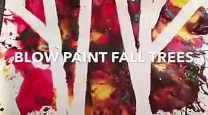 BLOW PAINT FALL TREES This is such a FUN and EASY art project for kids! 1) Use canvas paper and masking tape to make tree branches. 2) Squirt paint onto paper. 3) Blow the paint through a straw. 4) Remove tape from the paper. | Views From a Step Stool - Hands-On Fun and Learning