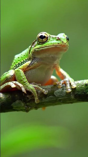 Tree Top Frog Close Up View of Nature's Tiny Climber #FrogInTheTree #WildlifeCloseUp #NatureLovers
