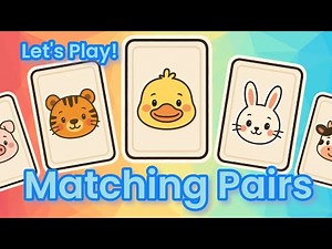 Matching Pairs Memory Game - Animal Edition - Flip Cards And Find Two Matching Pairs