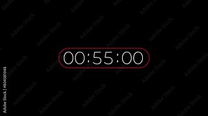 Numerical digital clock with countdown of minutes, seconds and tenths of a second