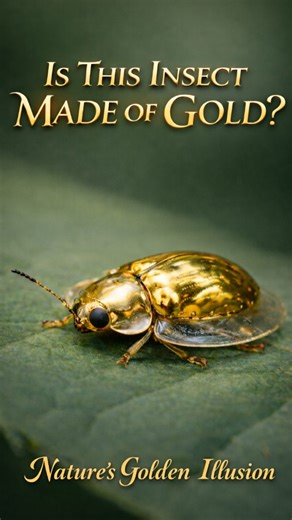 Amandeep Singh on Instagram: "Is This Insect Made of Gold?! 😱 This isn’t gold — it’s a real living insect. The Golden Tortoise Beetle appears metallic because of its transparent shell, which reflects light like polished gold. Under stress, it can even change color from gold to red or brown within seconds. Nature doesn’t use paint — it uses physics. #golden #beetle #didyouknow #nature #facts"