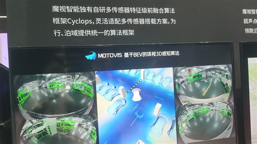 2023上海国际车展魔视智能MOTOVIS感知demo，包括BEV环视3D感知、激光点云感知、激光视觉感知、超声波感知系统等