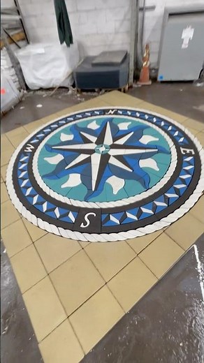 The Paverart compass rose, pre built into its surrounding pavers.