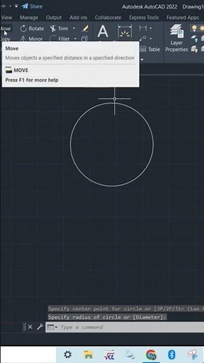 How to use move tool in AutoCAD #autocad #tutorial
