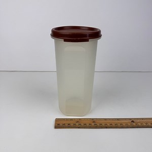 Vtg Plastic Tupperware 22floz Modular Mate Clear Bottom Brown Lid 1641-23 READ