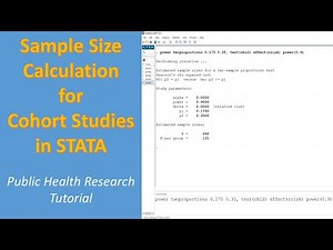 Sample Size Calculation for Cohort Studies in STATA | Public Health Research Tutorial