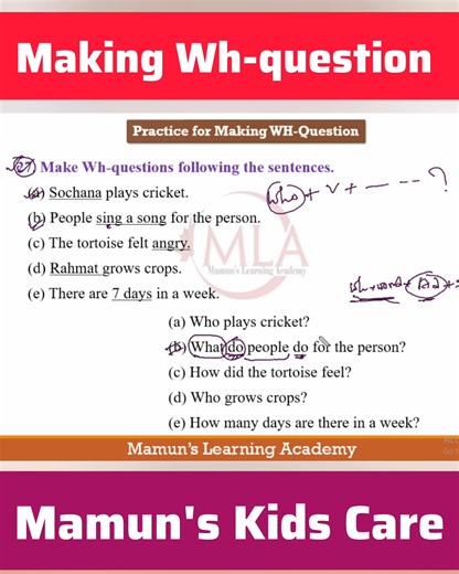 Making WH-Question II Practice II Class Five II Scholarship-2025 II Class No-27 #whquestions | Mamun's Learning Academy