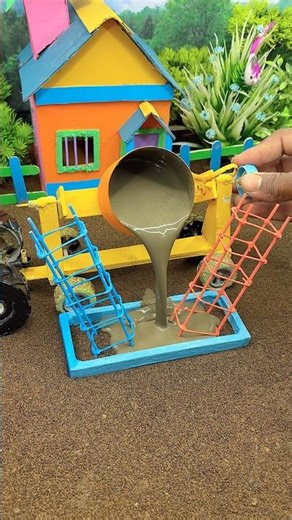 Amazing Mini Tractor Making Cement Pillar 🚜 Real DIY Construction Machine #shorts