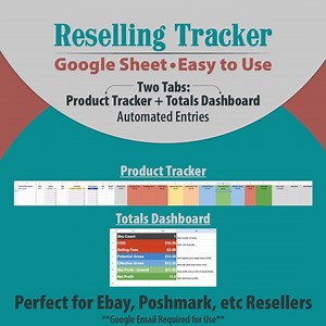 Reseller/reselling Product/inventory, Costs, and Profit Tracker/spreadsheet - Google Sheets - Requires Gmail to Open - Etsy Australia