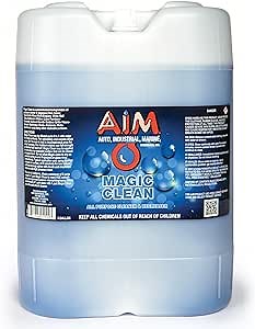 AIM Chemicals Magic Clean Multipurpose Cleaner - Industrial & Car Detailing - Cleans Cars, Trucks, SUVs, Boats, RVs - Effective Wheel & Tire Cleaner - Powerful Degreaser - Heavy Duty Use, 5 Gal