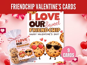 Printable Friendchip Valentine Cards | Kids School Classroom Valentines Card | Boys & Girls, Friends, Preschool, Kindergarten, Toddlers - Etsy Canada