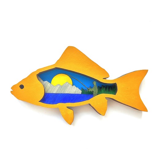 Fish Layered Laser Cut File in Svg, Dxf, AI, CDR for Glowforge  Cutting Machines xTool D1 CNC Cut Sticker Fishing 7 Layer Art Piece