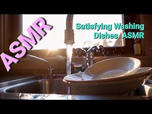 Satisfying Washing Dishes ASMR | Relaxing Water Sounds & Scrubbing.