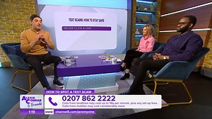 Emmeline Hartley, who was scammed £1,000 with a fake delivery text message, says: "Then I realised hang on a minute, is he getting me to transfer money?" | Jeremy Vine On 5