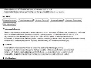 How to Create a Corporate Manager Resume in 2 Mins | ResumeGemini