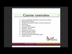 Advanced Statistics - Course overview