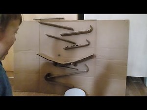 DIY Fun Easy Cardboard Marble Run in Slow Motion - Simple STEM project