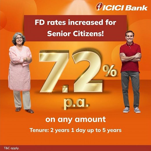 FD rates increased for Senior Citizens!