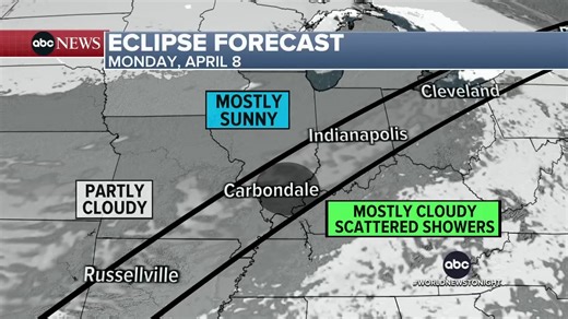 444K views · 3K reactions | Somara Theodore has the latest forecast as she covers which cities have the best chance to see the solar eclipse as the final countdown begins. https://trib.al/S8IpF5Z | ABC World News Tonight with David Muir | Facebook