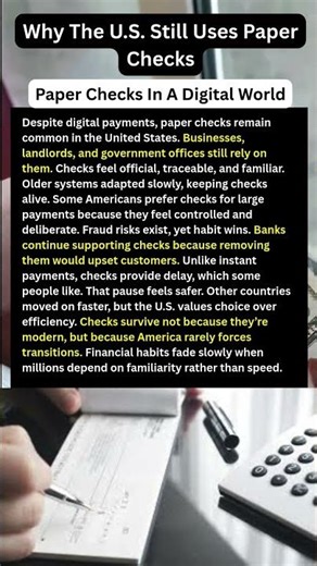 Why The U.S Still Uses Paper Checks #shorts #usa