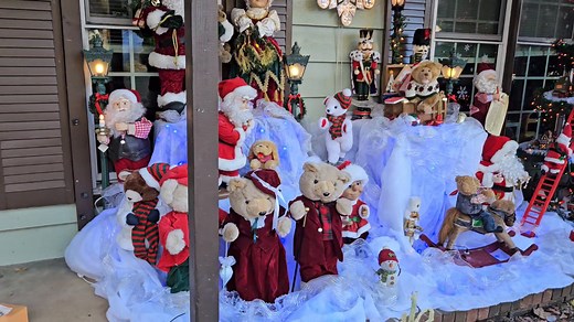 Shari McVey-McGraw almost finished the front porch this weekend. We got all the yard decorations prepped in the front yard for placement and staking them down this coming weekend and then the jig saw puzzle to power them without tripping circuits.😅 If anyone has any old pieces of rebar laying around or anything else we could use to stake decorations down, we would love it. You could leave by the mailbox or visit us Saturday. Lights on soon!❤️ | Christmas on Bolingbrook Drive -The McGraw's
