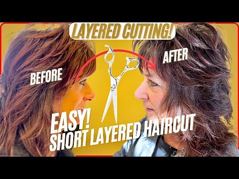 Easy! Short LAYERED Haircut Tutorial | Coach Kimmy