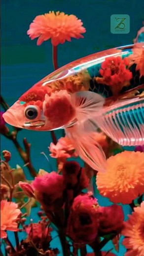 3D Fish Tank Full of Flowers 🐠| Satisfying Fish Swimming Animation #Shorts | Zenvana So Satisfying