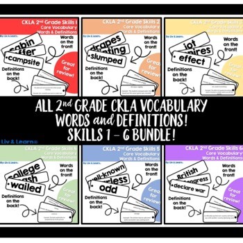 All in One Bundle 2nd Grade CKLA Core Vocab. Words and Definitions Skills 1-6!