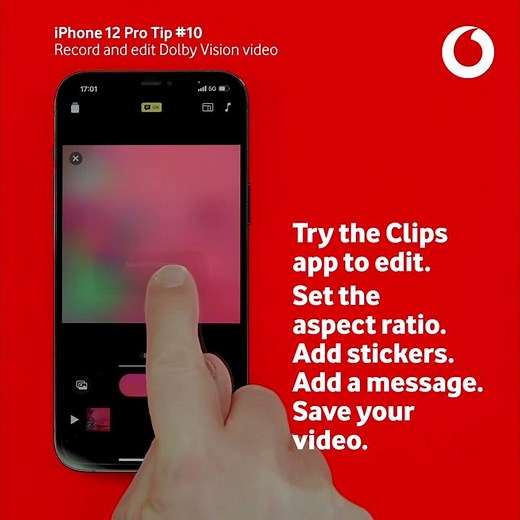 iPhone 12 Pro tip 10 | Record Dolby Vision video | Vodafone UK