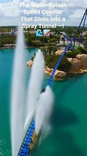 The Water-Splash Speed Coaster That Dive Into a SprayTunne!🌊#WaterSplashCoaster#SpeedThrillRide#Dive