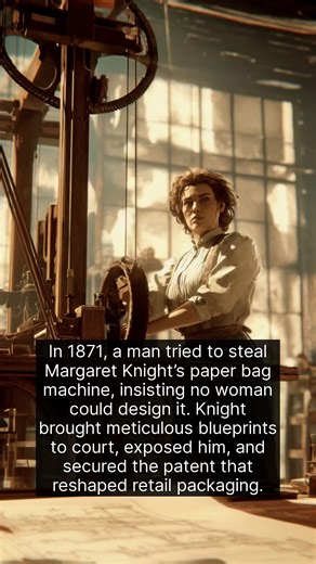 72K views · 3.2K reactions | She invented the paper bag machine and then beat the man who stole her design in court. | The History Page | Facebook