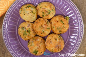 Instant Rava Kara Kuzhi Paniyaram | Sooji Paniyaram - Subbus Kitchen