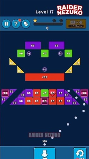 Game Bricks vs Balls Breaker level 17 #gaming #shorts