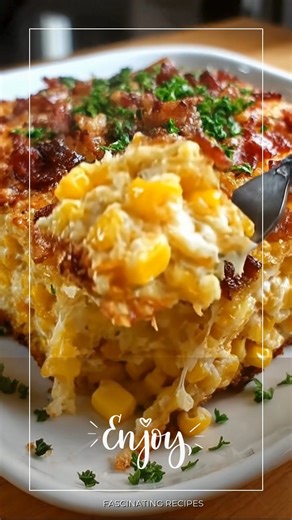 1.4M views · 6.5K reactions | Sweet corn casseroles are a Southern staple—the kind of dish that’s simple, hearty, and always the star of the potluck table. With smoky bacon, creamy corn, and just a touch of sweetness, this casserole strikes a perfect balance between comfort and indulgence. | Fascinating Recipes | Facebook