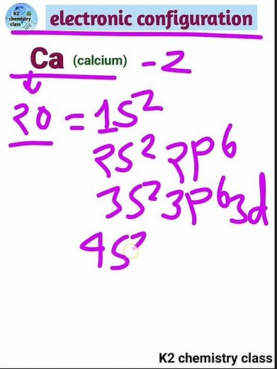 electronic configuration for Ca (Calcium).. #k2chemistryclass #electronicconfiguration